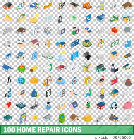 100 home repair icons set, isometric 3d style - Stock Illustration ...