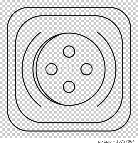 Square button icon, outline style - Stock Illustration [30757064] - PIXTA