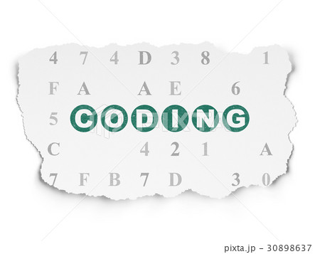 Software concept: Coding on Torn Paper backgroundのイラスト素材 [30898637] - PIXTA