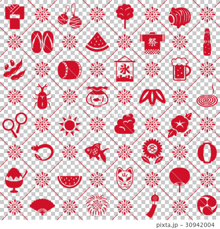 Japanese summer seamless pattern background - Stock Illustration ...