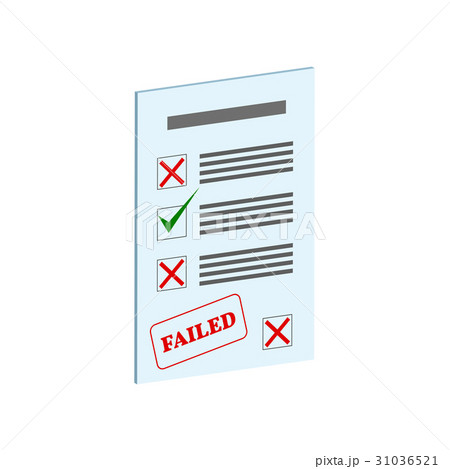 Exam Fail symbol. Flat Isometric Icon or Logo.のイラスト素材 [31036521] - PIXTA