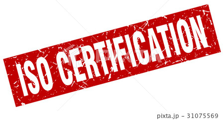 square grunge red iso certification stampのイラスト素材 [31075569] - PIXTA