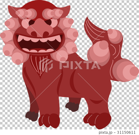 Red-grilled Shisa (right, standing) - Stock Illustration [31150611] - PIXTA