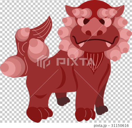 Red-grilled Shisa (left, standing) - Stock Illustration [31150616] - PIXTA