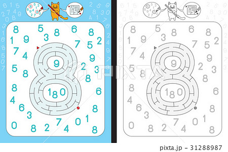 Maze number 8のイラスト素材 [31288987] - PIXTA