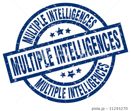 multiple intelligences blue round grunge stampのイラスト素材 [31293270] - PIXTA