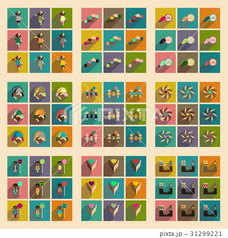 Concept of flat icons with long shadow no racism のイラスト素材 [31299221] - PIXTA