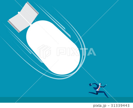 Businessman running from large bomb.のイラスト素材 [31339443] - PIXTA