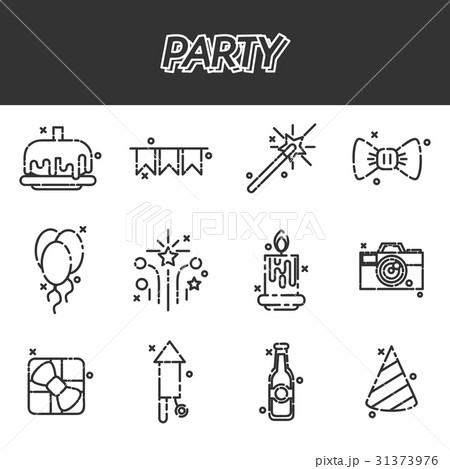 Party icons setのイラスト素材 [31373976] - PIXTA