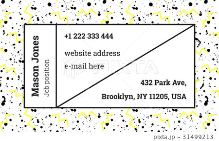Business card template in the style of Memphisのイラスト素材 [31499213] - PIXTA