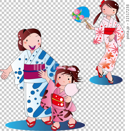 Yukata ladies - Stock Illustration [31517238] - PIXTA