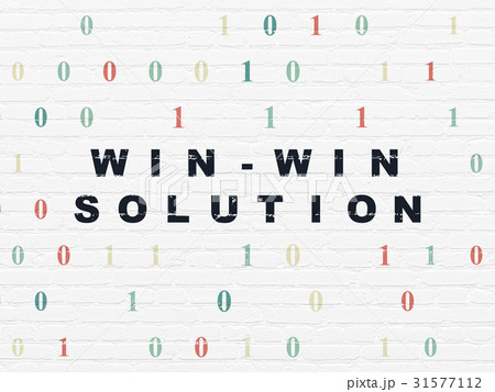 Business concept: Win-win Solution on wallのイラスト素材 [31577112] - PIXTA