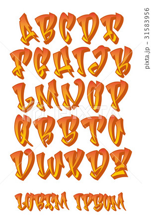 3d Graffiti Letters Alphabet Graffiti Alphabet Font Stock