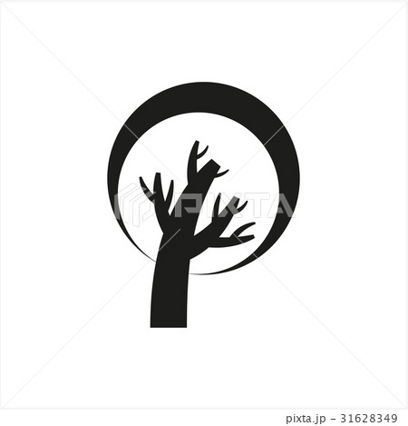 Simple minimal black tree icon symbol styleのイラスト素材 [31628349] - PIXTA