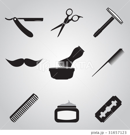 Barber shop and Hari salon icon setのイラスト素材 [31657123] - PIXTA