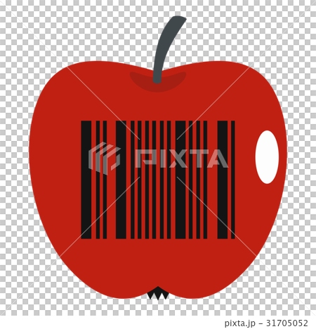 Red apple with barcode icon isolated - Stock Illustration [31705052 ...