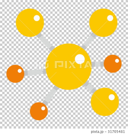 Yellow molecular model icon isolated - Stock Illustration [31705481 ...