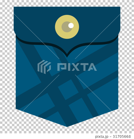 Blue pocket with a button icon isolated - Stock Illustration [31705668 ...