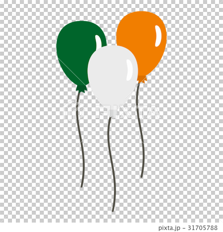 Balloons in Irish flag colors icon isolated - Stock Illustration ...