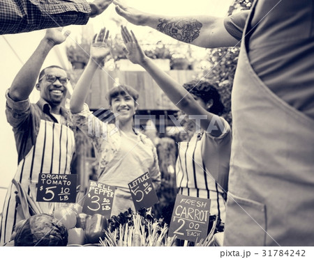 Group of Diverse People Hands Out Together...の写真素材 [31784242] - PIXTA