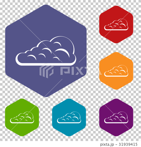 Cumulus cloud icons set hexagon - Stock Illustration [31939415] - PIXTA