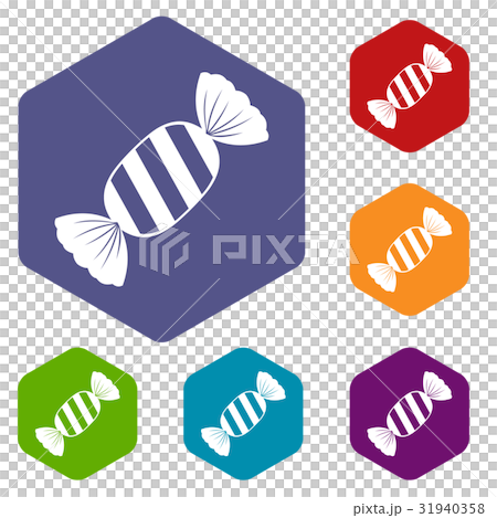 Delicious candy icons set hexagon - Stock Illustration [31940358] - PIXTA