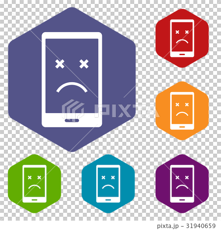 Dead phone icons set hexagon - Stock Illustration [31940659] - PIXTA
