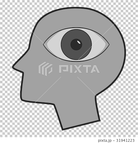 Eye inside human head icon monochrome - Stock Illustration [31941223 ...