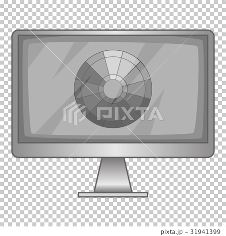Computer monitor with color spectrum icon - Stock Illustration ...