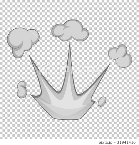 Explode effect with smoke icon monochrome - Stock Illustration ...