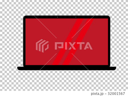 Laptop computer (red screen) - Stock Illustration [32001567] - PIXTA