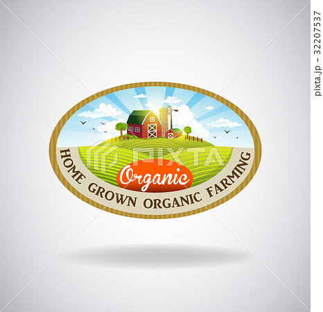 Label with the image of a farmのイラスト素材 [32207537] - PIXTA