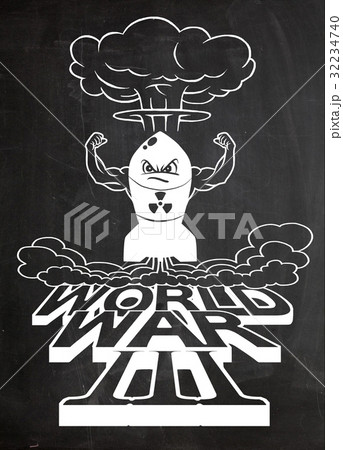 Cartoon atomic bomb and atomic mushroom cloud,WW3のイラスト素材 [32234740] - PIXTA