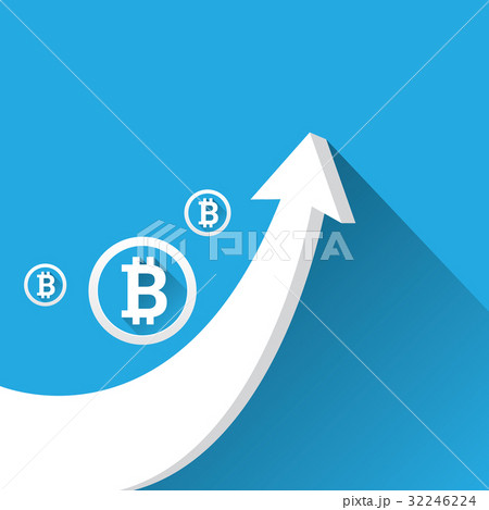 vector bitcoin growth graph on blue background.のイラスト素材 [32246224] - PIXTA
