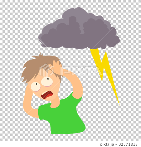 Brontophobia concept, cartoon illustration - Stock Illustration ...