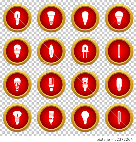 Light bulb icon red circle set - Stock Illustration [32372264] - PIXTA