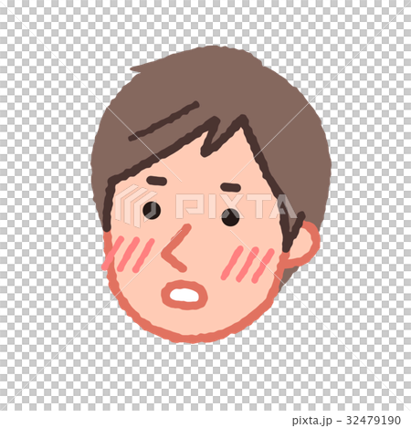 Male face blushing slightly brown hair - Stock Illustration [32479190 ...