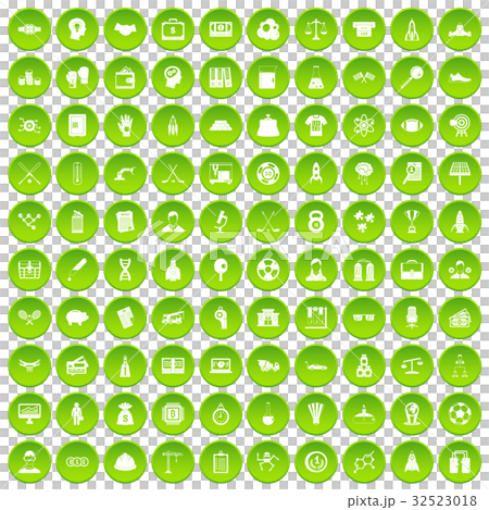 100 success icons set green circle - Stock Illustration [32523018] - PIXTA