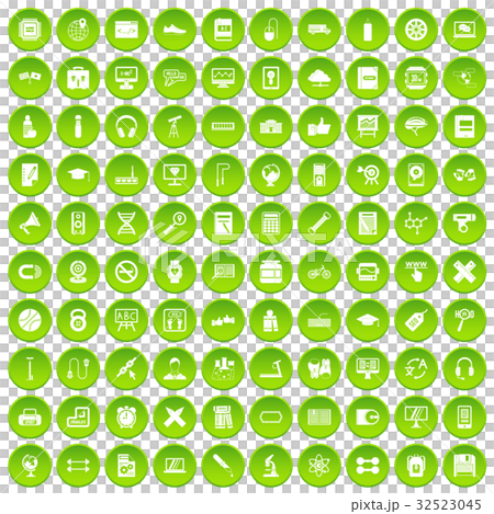 100 training icons set green circle - Stock Illustration [32523045] - PIXTA