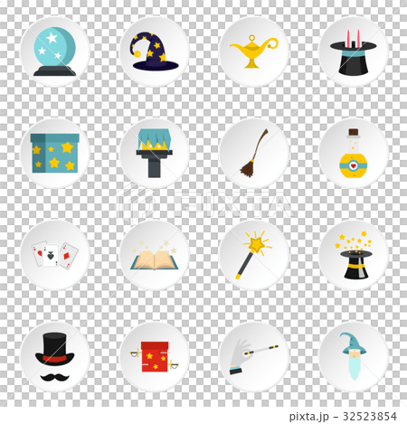 Magic icons set in flat style - Stock Illustration [32523854] - PIXTA