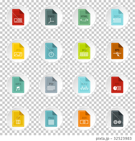 File format icons set, flat style - Stock Illustration [32523983] - PIXTA