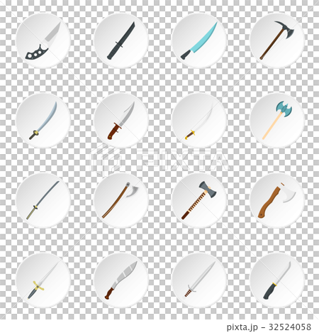 Steel arms symbols icons set in flat style - Stock Illustration ...