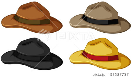 Hats in four different colorsのイラスト素材 [32587757] - PIXTA