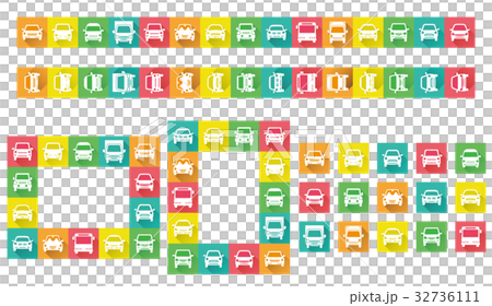 Deformed car icon decorative ruling - Stock Illustration [32736111] - PIXTA