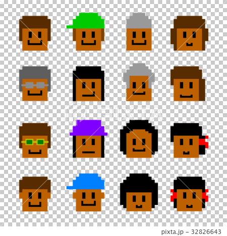 Pixel face - Stock Illustration [32826643] - PIXTA