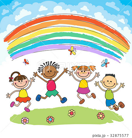 Kids Jumping For Joy Clipart