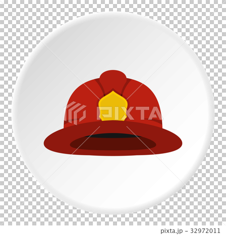 Red fireman helmet icon circle - Stock Illustration [32972011] - PIXTA