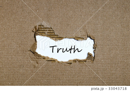 The word truth appearing behind torn paperの写真素材 [33043718] - PIXTA
