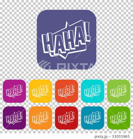 HAHA, comic text sound effect icons set flat - Stock Illustration ...