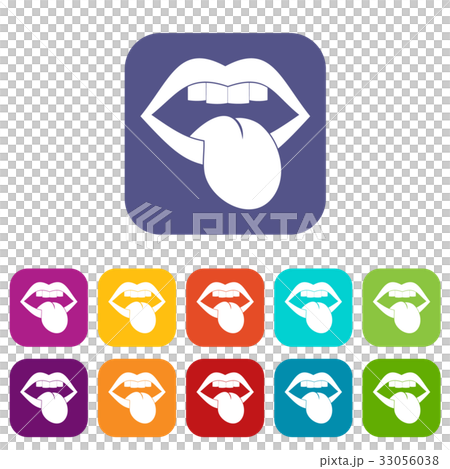 Rock emblem icons set flat - Stock Illustration [33056038] - PIXTA